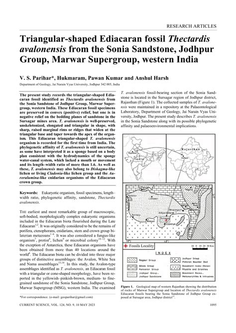 Pdf Triangular Shaped Ediacaran Fossil Thectardis Avalonensis From