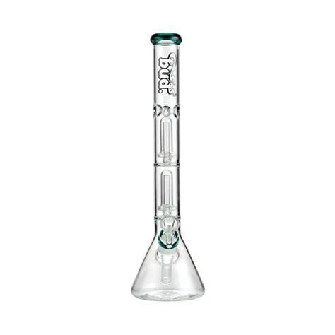 Bud Double Ufo Percolator Bong 35cm Teal Glass Bongs Australia