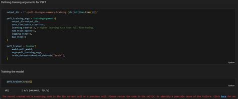 Kernel Crushing While Running Peftmodeltrainer On Vs Code Ai