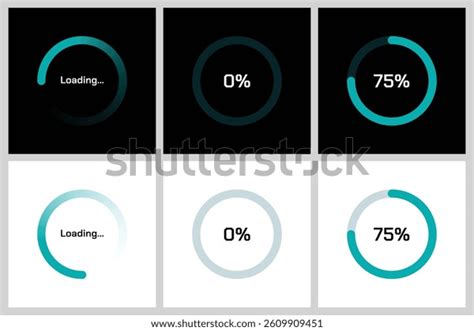 Progress Bar Circular Loader Ui Elements Stock Vector Royalty Free