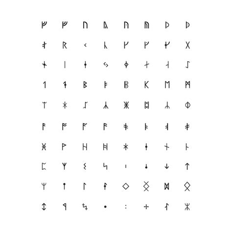 룬 문자 게르만 언어에서 사용된 룬 문자 모음입니다 벡터 프리미엄 벡터