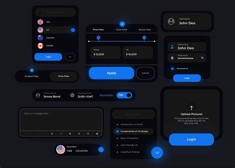 Premium Vector Gradient Uiux Elements Collection Dark Themegradient