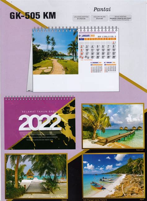 Kalender Meja Pantai A Id