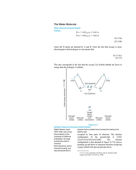 The Water Molecule The Water Molecule Water Molecule Using Sp 3