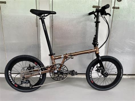 Fnhon Gust 20 Inch 9 Speed Folding Bike Rose Gold Sports Equipment