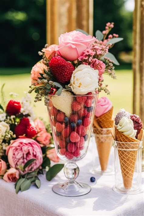 Ice Cream Desserts Buffet Table Event Food Catering For Wedding Party
