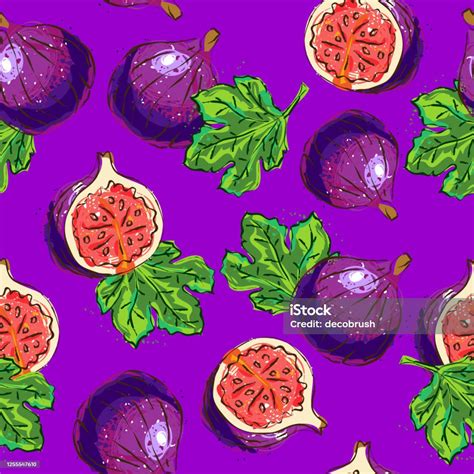 無花果圖案 無花果一半和無花果留下無縫圖案紫色背景 向量圖向量圖形及更多圖畫 藝術品圖片 圖畫 藝術品 無花果 一片 Istock