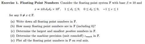 solved exercise 1 floating point numbers consider the