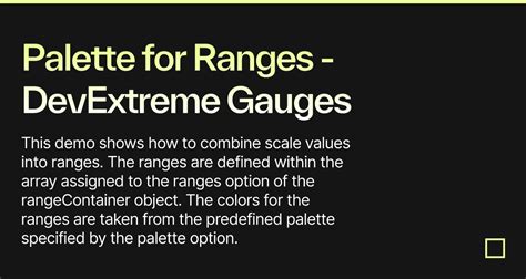 Palette For Ranges DevExtreme Gauges Codesandbox