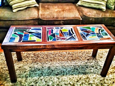 Mahogany And Stained Glass Coffee Table By Pinnacraft On Etsy
