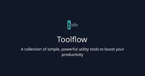 Toolflow Utility Tools Platform