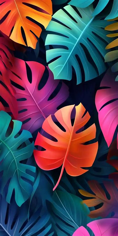 Midjourney Prompt Bold Tropical Abstract Wallpaper Prompt Library