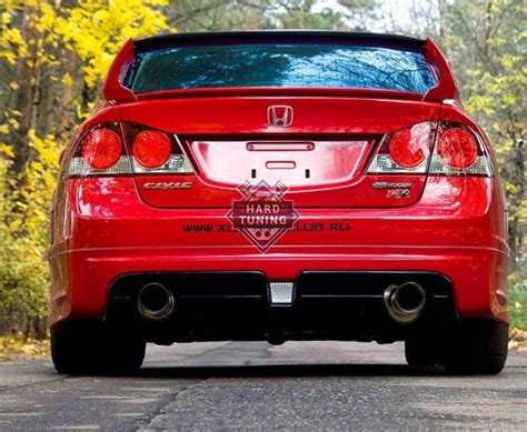 Накладка на задний бампер MUGEN RR Honda Civic 8 4D стеклопластик ...