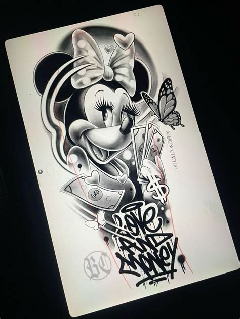 Gangsta Mickey And Minnie Mouse Tattoos