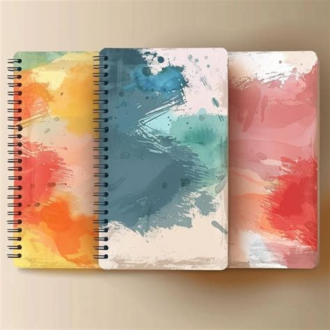 Premium Vector Vector Notebook Cover Grunge Ink Colorful Summer Set