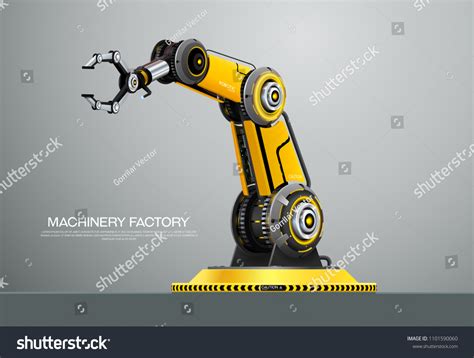 Industrial Machine Robotic Robot Arm Hand Stock Vector Royalty Free