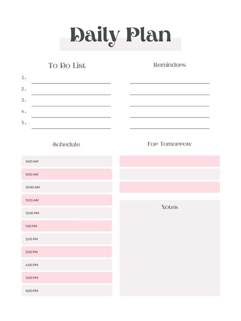 Printable Daily Planner PDF Task List To Do List Planner Etsy