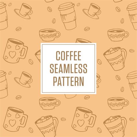 Coffe Pattern Background Premium Vector