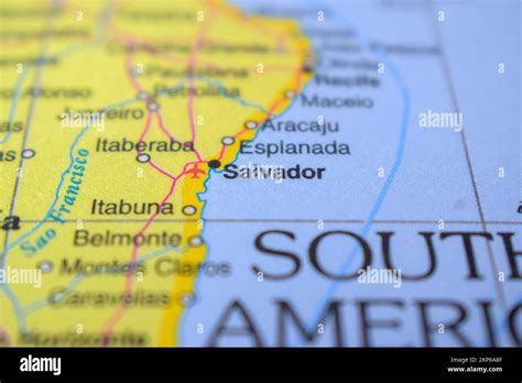 Salvador On The Political Map With Gradient Wipe Effect Close Up View