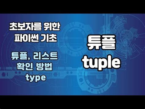 파이썬 튜플 tuple 튜플 리스트 확인 방법 type 설명 포함 YouTube