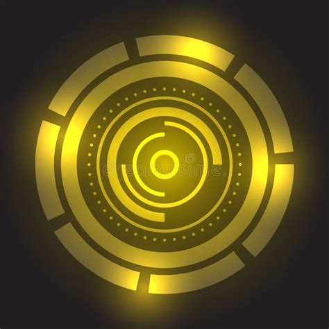 Abstract Technology With Hi Tech Gold Background Stock Vector