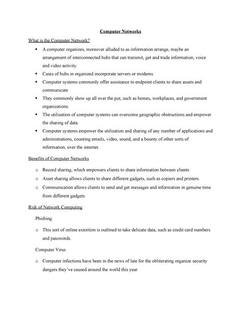 Computer Higher National Diploma Computer Networks What Is The