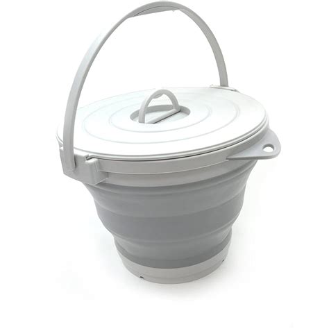 Cubo De Pesca Plegable De 10 Litros Con Tapa Con Cierre Cubo Redondo