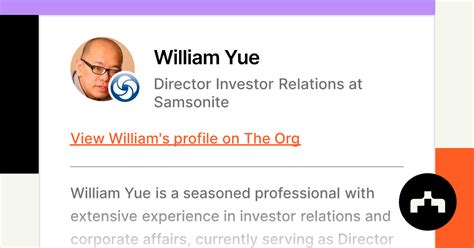 William Yue Director Investor Relations At Samsonite The Org