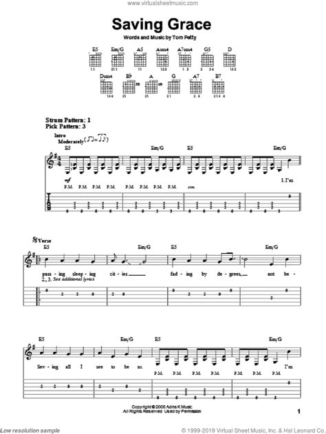 Saving Grace Sheet Music For Guitar Solo Easy Tablature Pdf