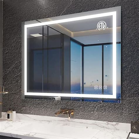 TOOLKISS Classic 40 In W X 32 In H Rectangular Frameless Anti Fog LED Light Wall Bathroom