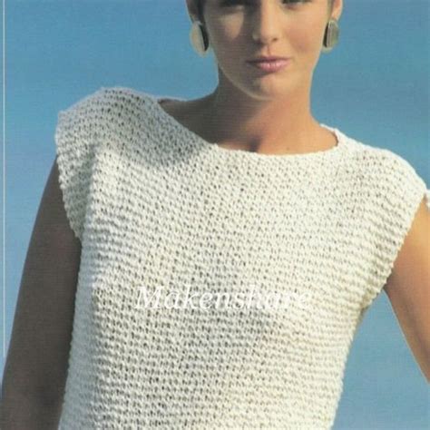 Garter And Eyelets Easy Sleeveless Top Knitting Pattern Etsy