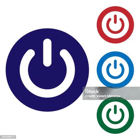 Icône De Bouton Dalimentation Bleue Isolée Sur Fond Blanc Signe De