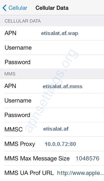 MTN Afghanistan G APN Settings For Android G G APN Settings