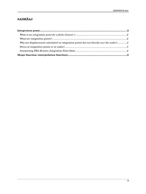 Integration Points Shape Functions Fea Pdf Finite Element Method