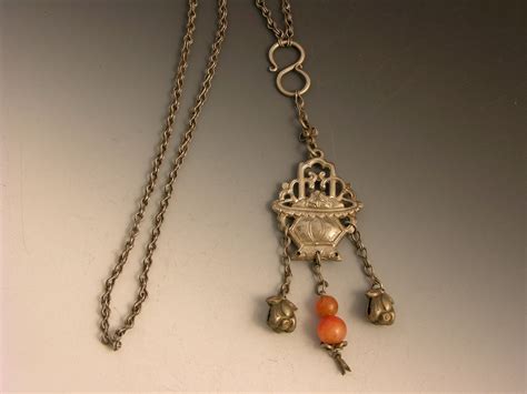 Vintage Tibetan Chinese Silver Necklace With By Bezelandbale