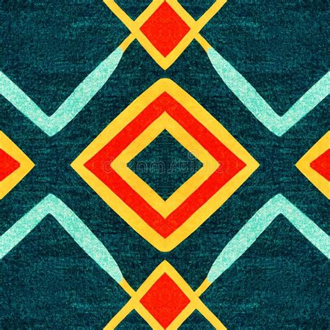 Colorful Seamless Boho Pattern Background Stock Illustration