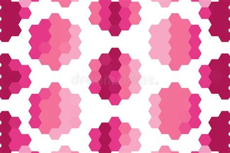 Abstract Hexagonal Cluster Pattern In Dark Pink With Geometric Hexagon Mosaic Arrangement