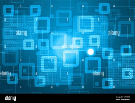 Abstract Technology Background Binary Codes With Round Rectangle