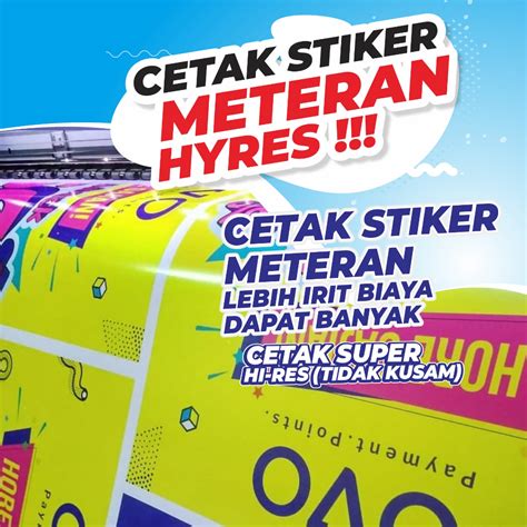 Jual Custom 60 Cm Cetak Stiker Vinyl Outdoor High Resolution Khusus