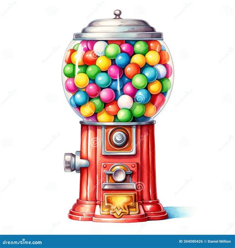 Beautiful Gumball Machine Clipart Illustration