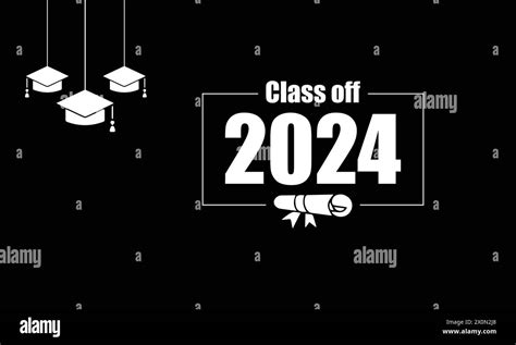 Class Of 2024 Stand Out With Stylish Text Designs Stock Vector Image