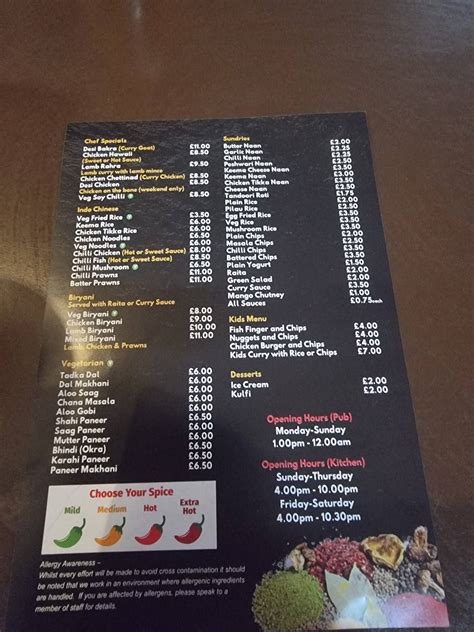 Menu At The Glassy Junction Pub And Bar Wolverhampton 131 Willenhall Rd