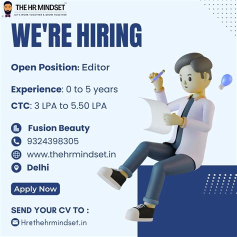 We Are Hiring Editor The Hr Mindset