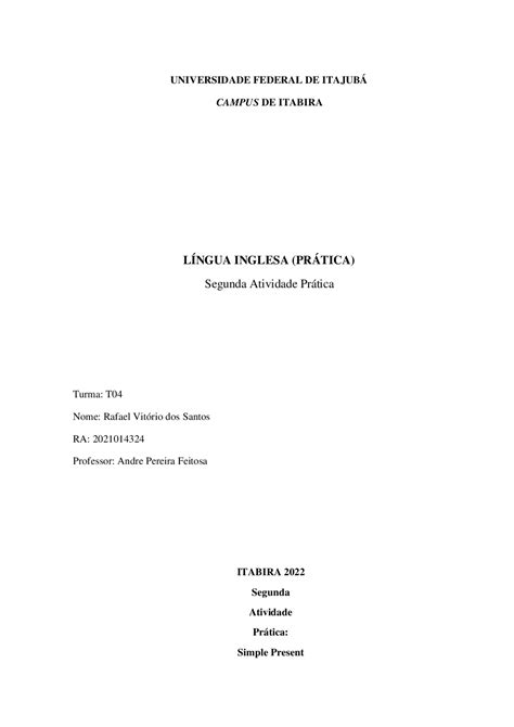 Atividade De Inglês Esquemas Inglês Técnico Docsity