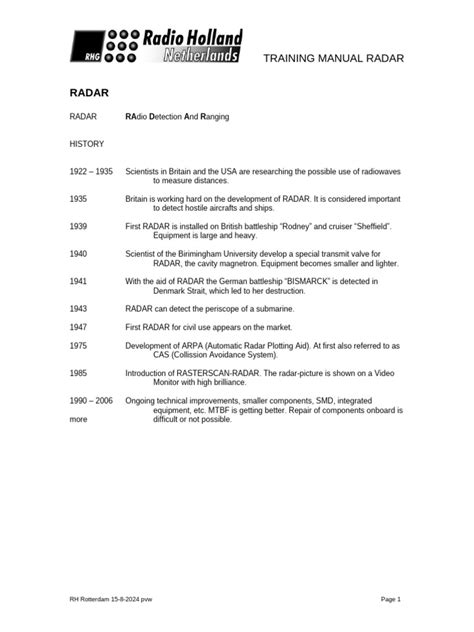 Radar Training Pdf
