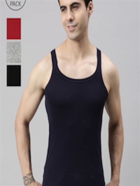Buy Lux Cozi Men Pack Of 4 Assorted Pure Cotton Gym Vests Innerwear