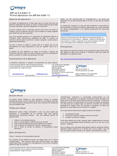 Aplicacion Asp Net Ajax Net 20 Pdf Ajax Programación