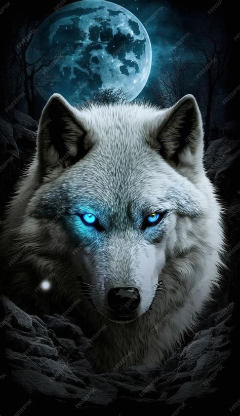 El Lobo De Ojos Azules Fondos De Pantalla Foto Premium