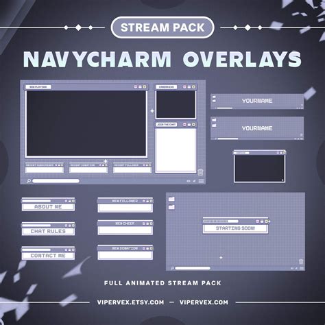 Animated Stream Overlay Package Cozy Vtuber Overlays Alerts Screens Panels Chatbox Webcam