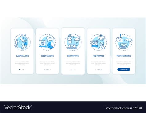 Sleep Problems Blue Onboarding Mobile App Page Vector Image